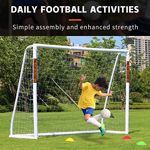 NORTHERN STONE Ultimate All Weather uPVC Football Goal 8ft x 6ft Garden ...