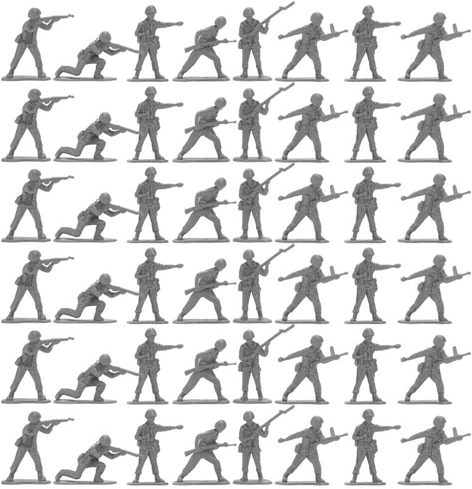 Amazon.com: ViiKONDO Army Men Toy Soldier Plastic Action Figure Gray 6 ...