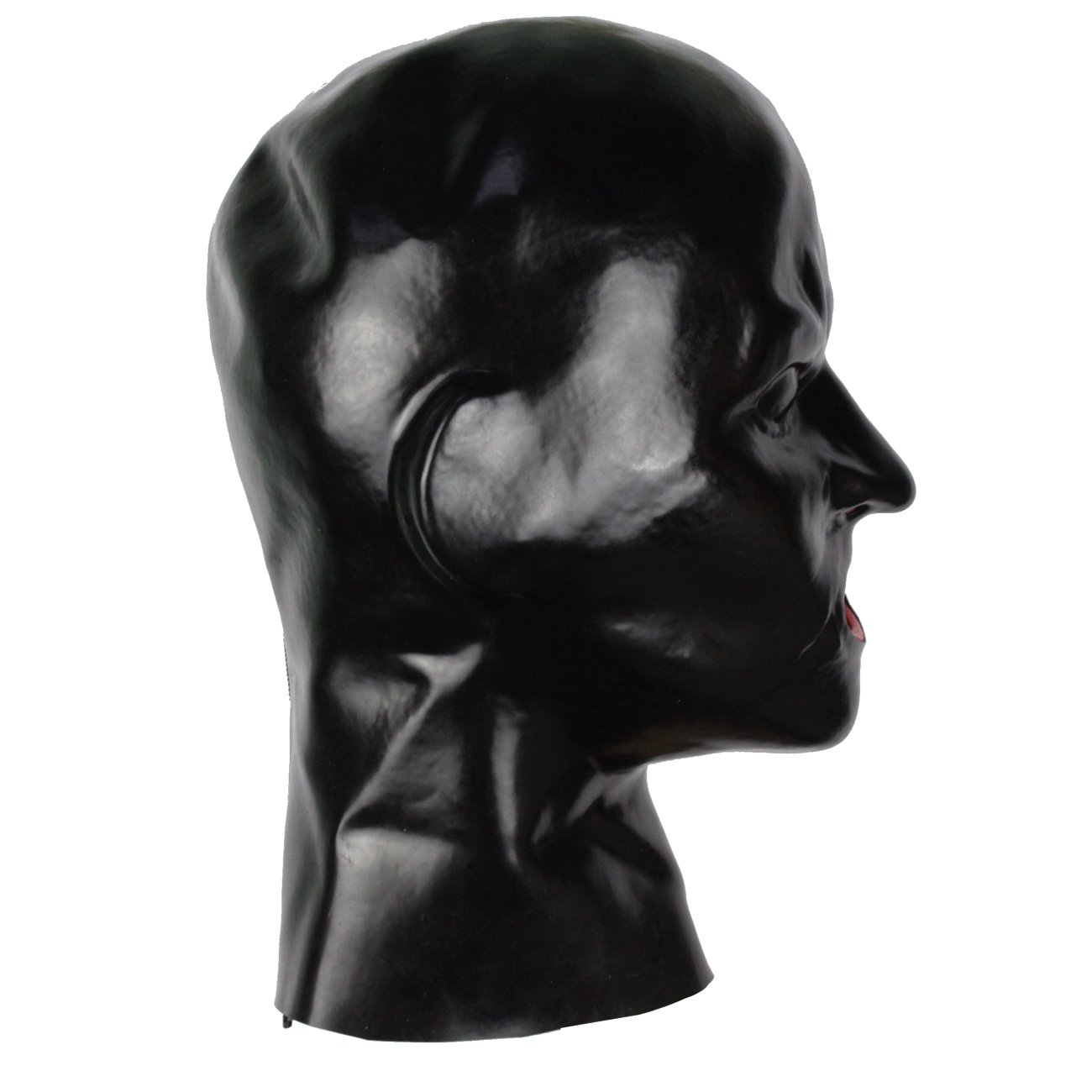 Anatomical Latex Mask Heavy Rubber Hood Lined With Red Mouth ...
