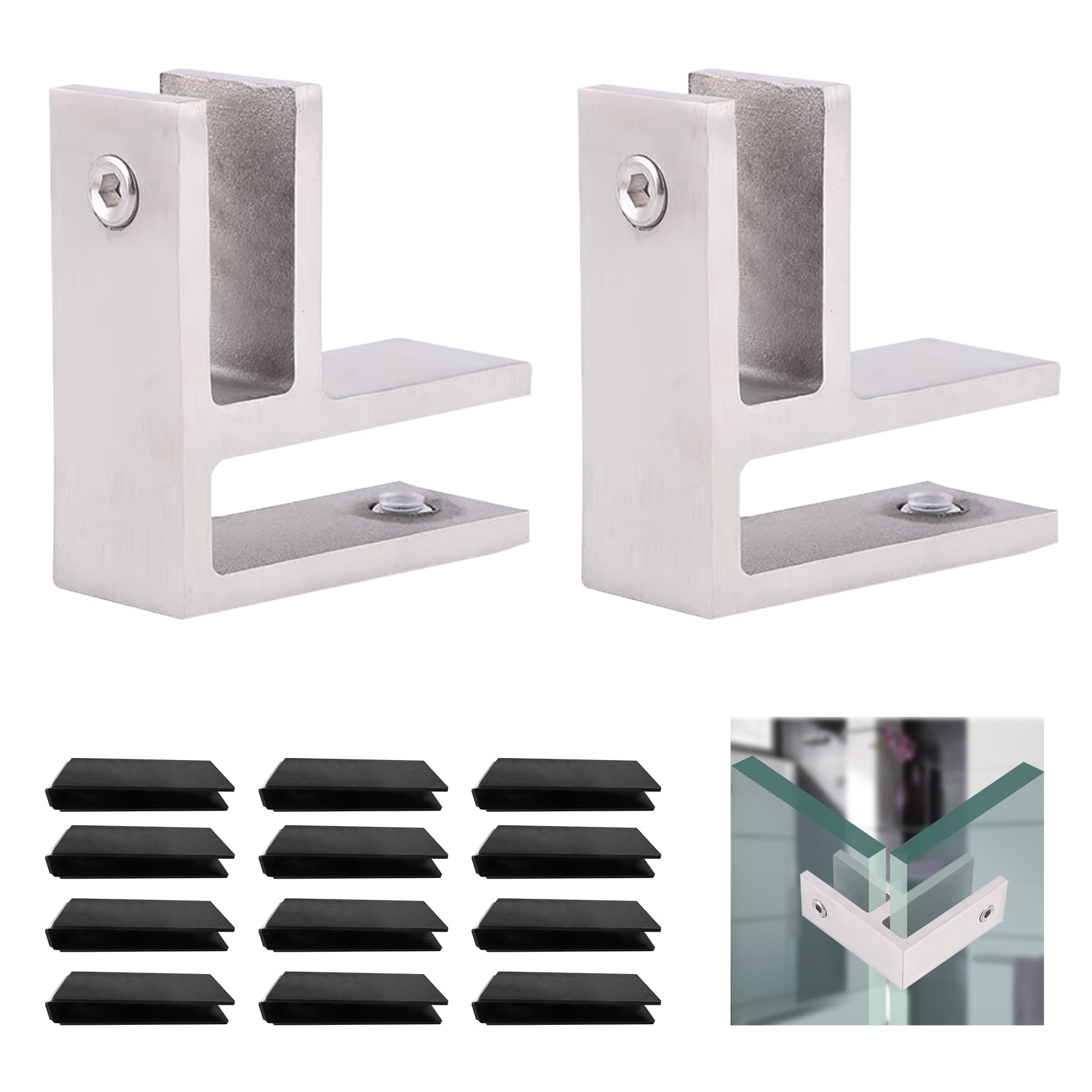 Amazon.com: Glass Clamp - 2PCS Glass Bracket for 6-10mm Tempered Glass ...