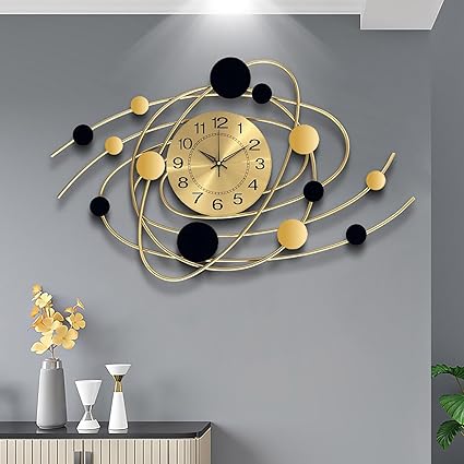 Amazon.com: Fenuiy Large Wall Clocks for Living Room Decor Metal Wall ...