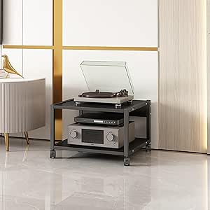 Amazon.com: 2 Tier Movable AV Media Stand Amplifier Rack CD Player ...