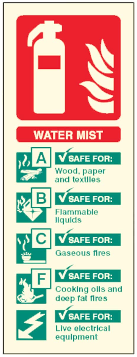 Caledonia Signs Water mist extinguisher identification Photoluminescent ...