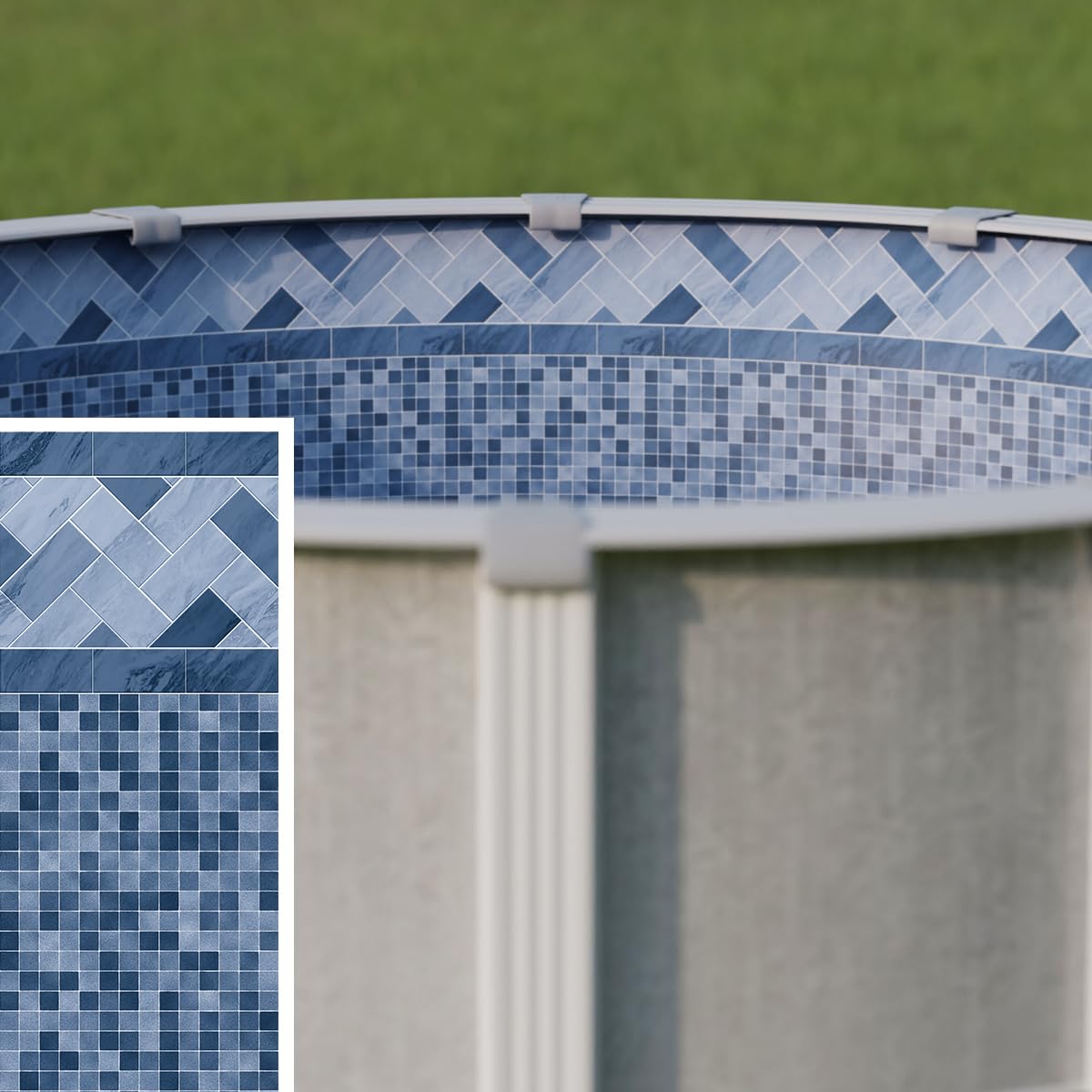 Snapklik.com : Pureline 24 Round Aqua Matrix Overlap Above Ground Pool ...