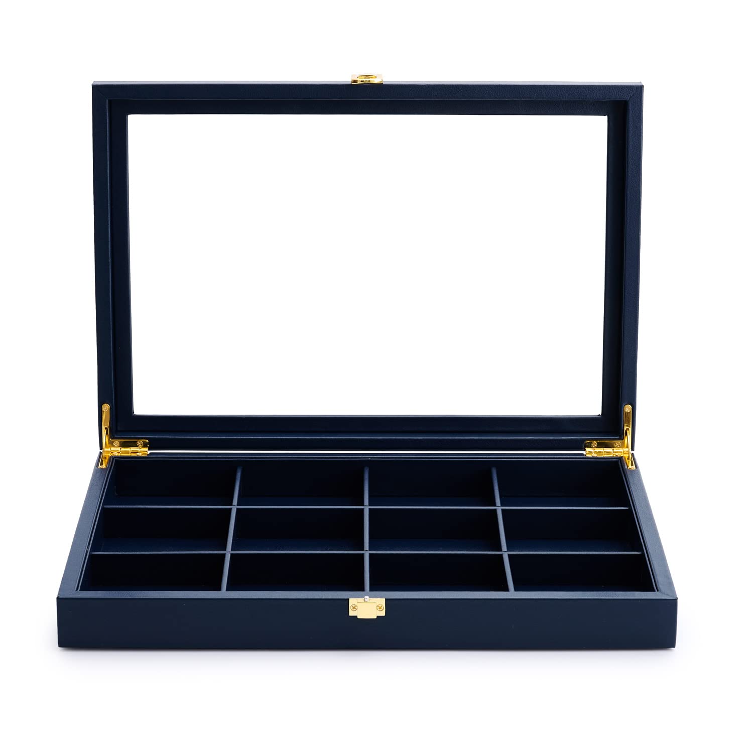 Amazon.com: Oirlv 12 Gird Jewelry Tray with Acrylic Lid Premium Blue ...
