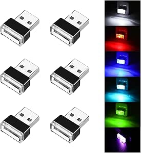 Amazon.com: Ziciner 6 PCS USB LED Car Interior Atmosphere Lamp ...