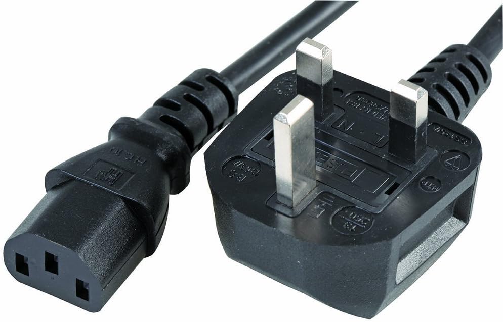 Pro Elec PE01063 13A UK Plug to IEC C13 Socket Mains Lead, 2m 10A Black ...