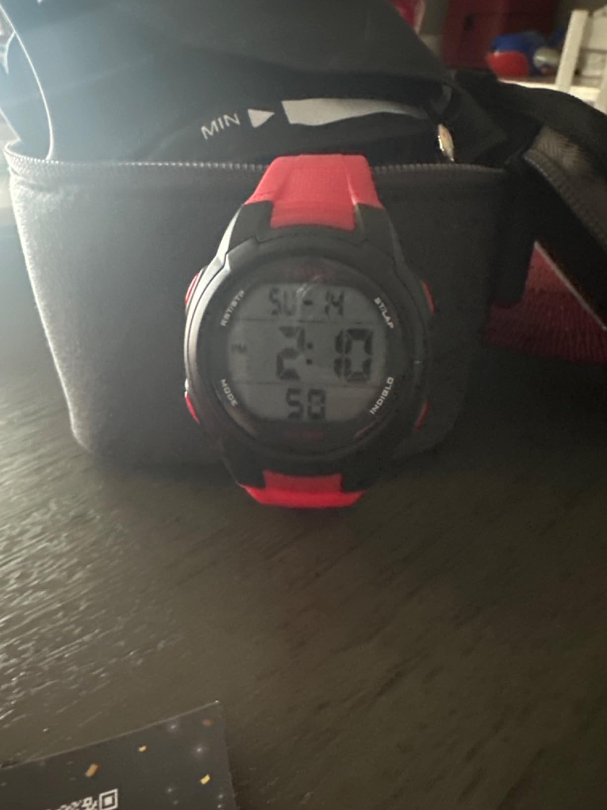 Amazon.com: Timex Unisex T100 40mm Watch - Red Strap Digital Dial Black ...