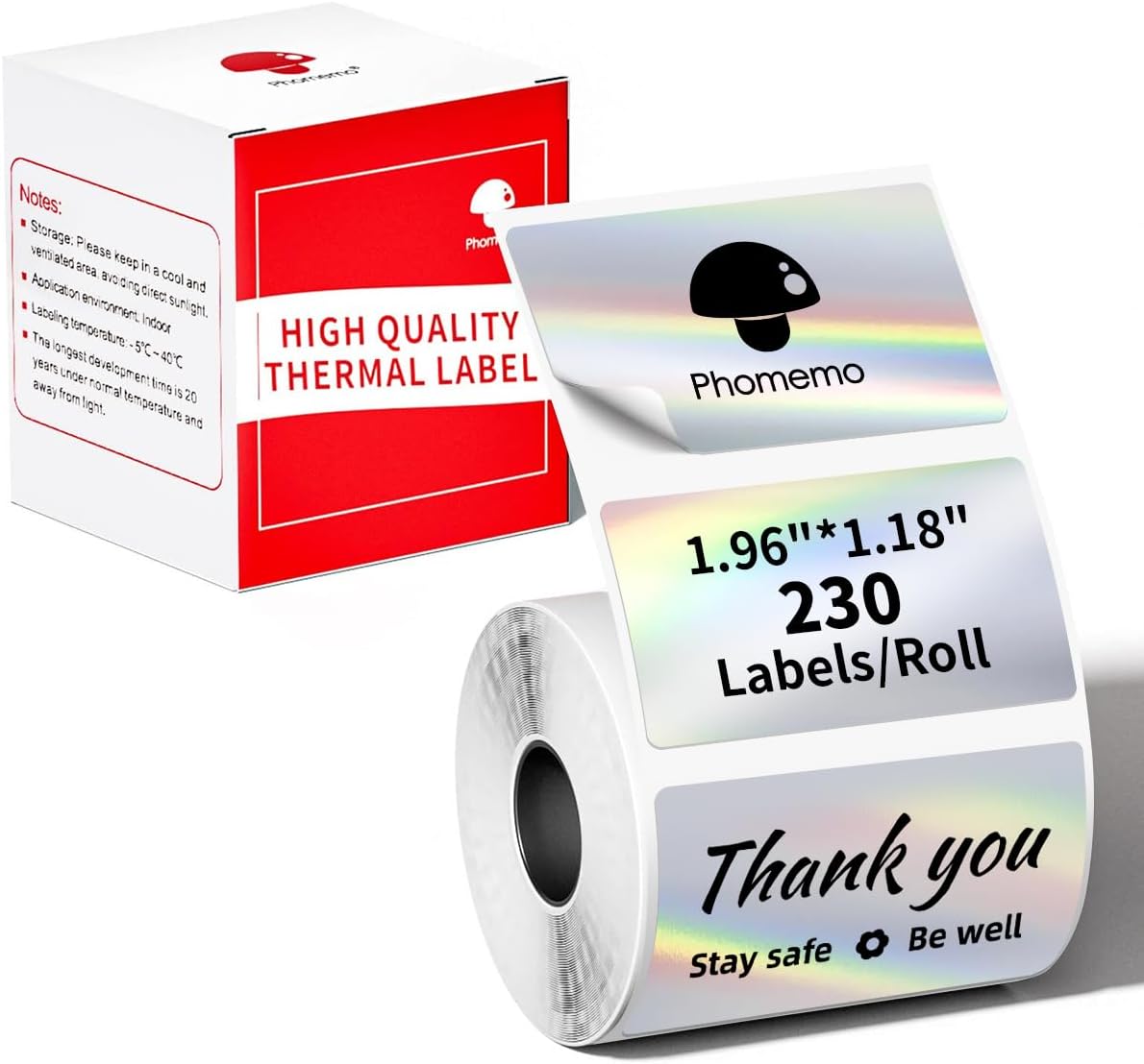 Amazon.com : Phomemo Thermal Labels Gradual Thermal Color Stickers,1.96 ...