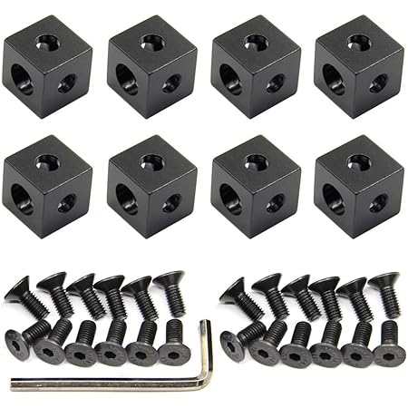 Amazon.com: Zeberoxyz 8PCS Black Corner Bracket Cube with Screws ...