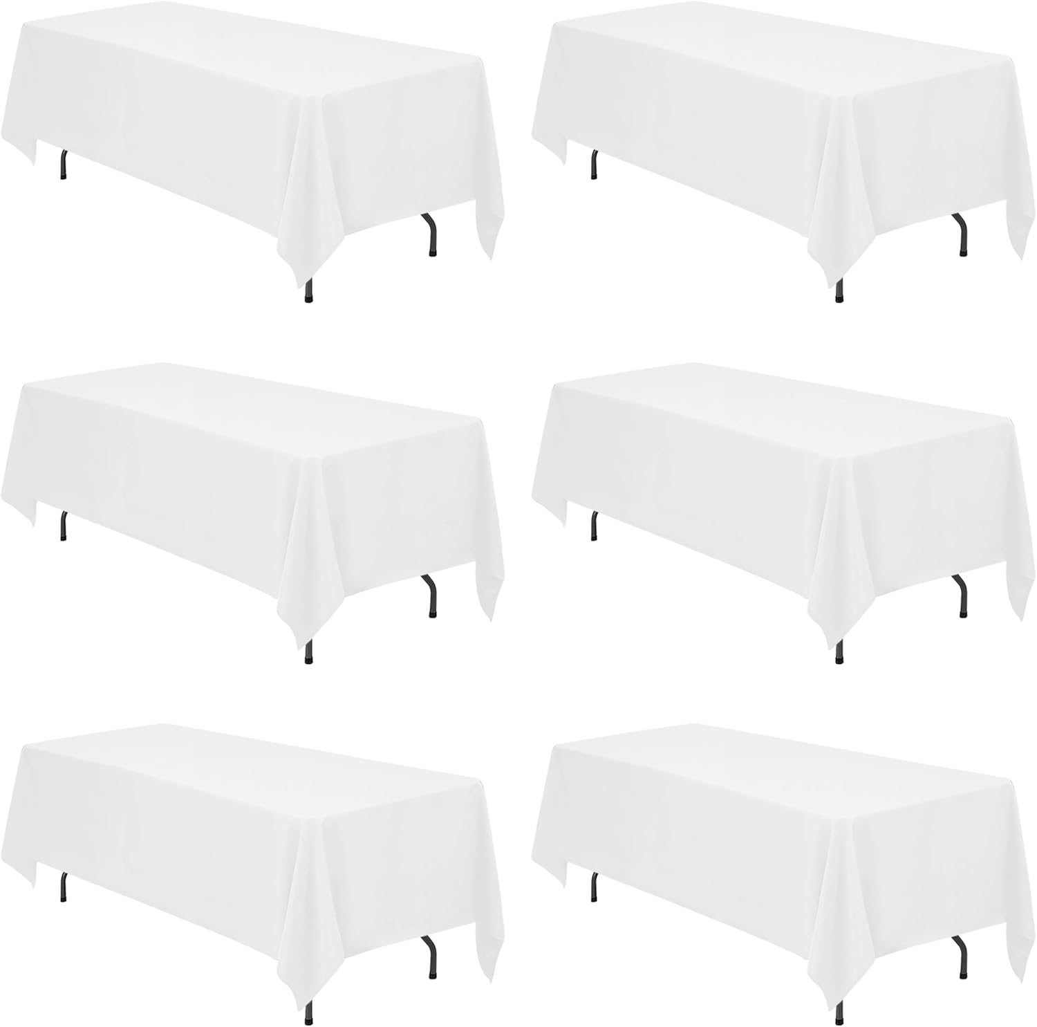 Amazon.com: BRILLMAX 6 Pack White Tablecloths 70 x 120 Inch for 6ft or ...