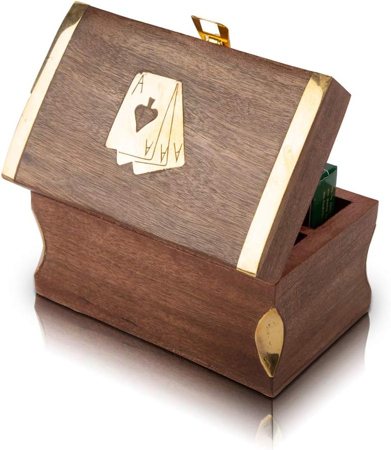 Twin pack wooden card box with Two Packs of Cards : Amazon.co.uk: Toys ...