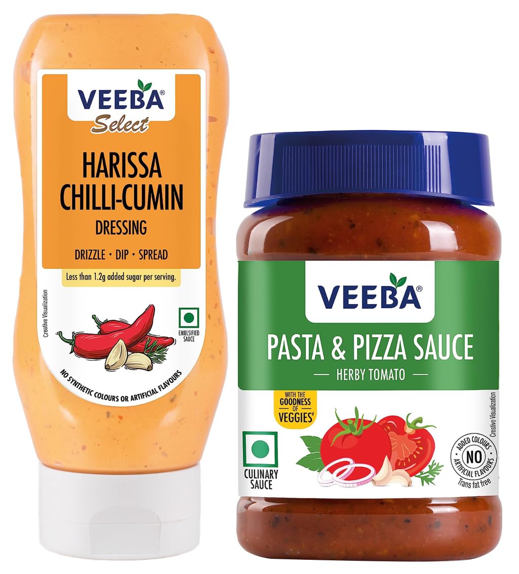 Veeba Harissa Chilli Cumin Dressing, 300g & veeba pasta pizza sauce ...