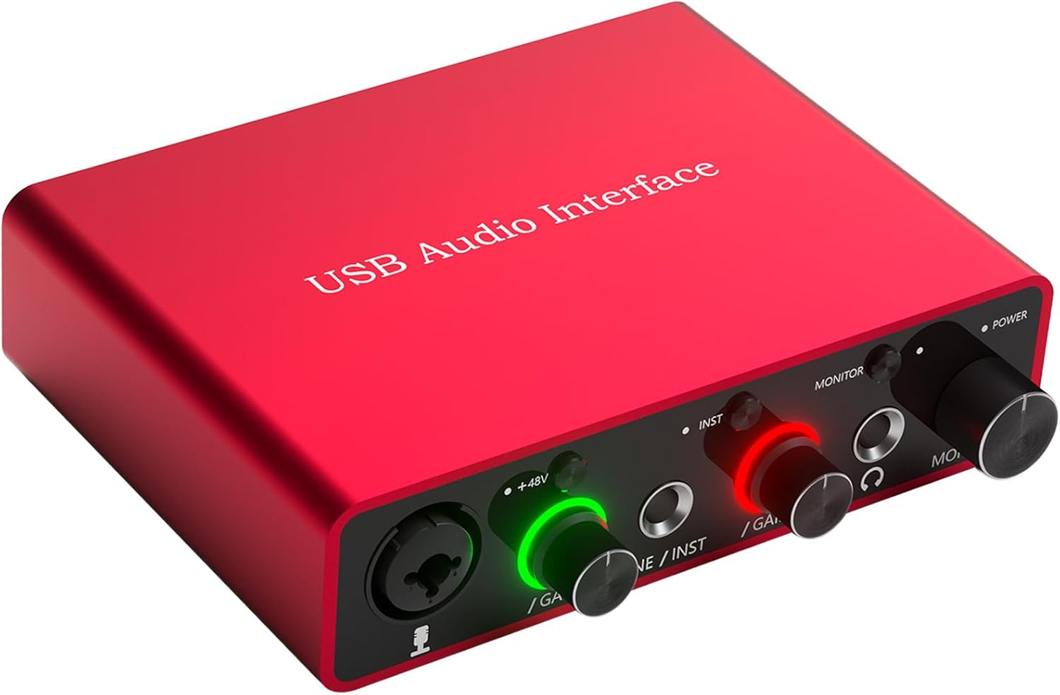 Amazon.com: USB Audio Interface 24Bit/192kHz with 48V Phantom Power ...
