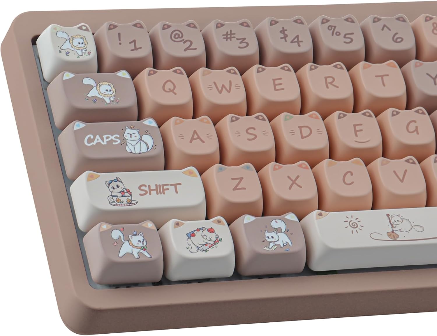 Sunzit PBT Keycaps Cat Shape Keycaps 141 Keys Set Mao Profile Keycaps ...