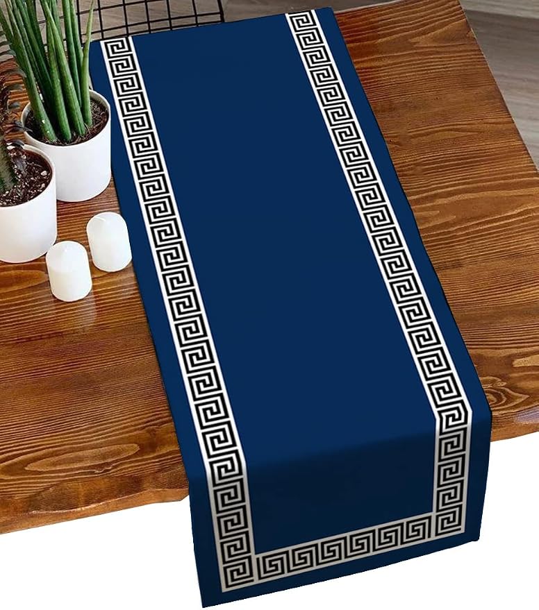Amazon.com: DuoPhi Table Runners 36 Inches Long Geometric Greek Key ...