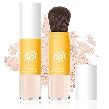 Amazon.com: Sunscreen Setting Powder SPF 50, Mineral Brush Powder Oil ...