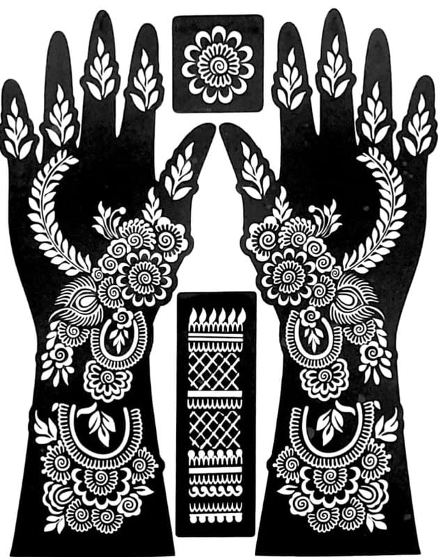 Akkad Heena Mehndi Sticker for Hands and Feet - Henna Design Stickers ...