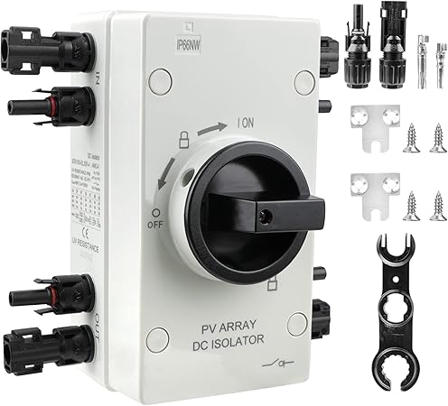 Amazon.com : 64A Solar Disconnect Switch, IP66 Solar Combiner Box with ...