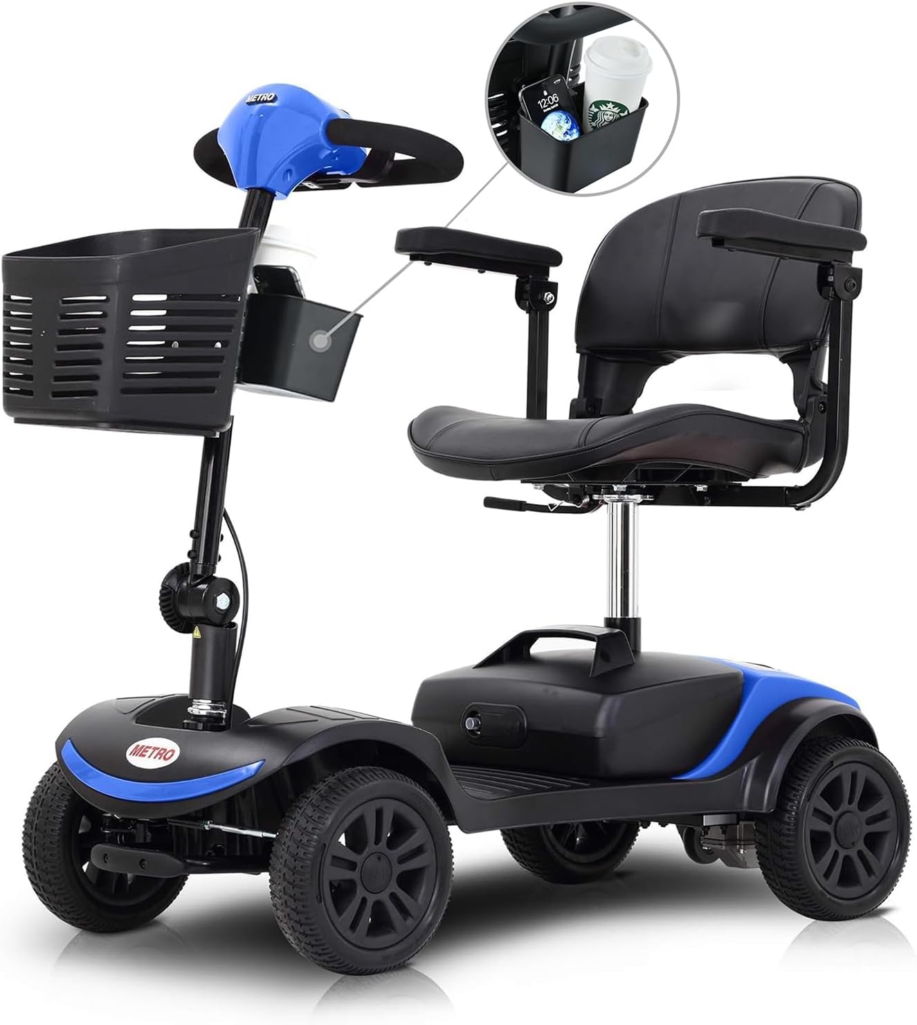Amazon.com: Folding Mobility Scooter for Seniors 4 Wheel Scooter for ...