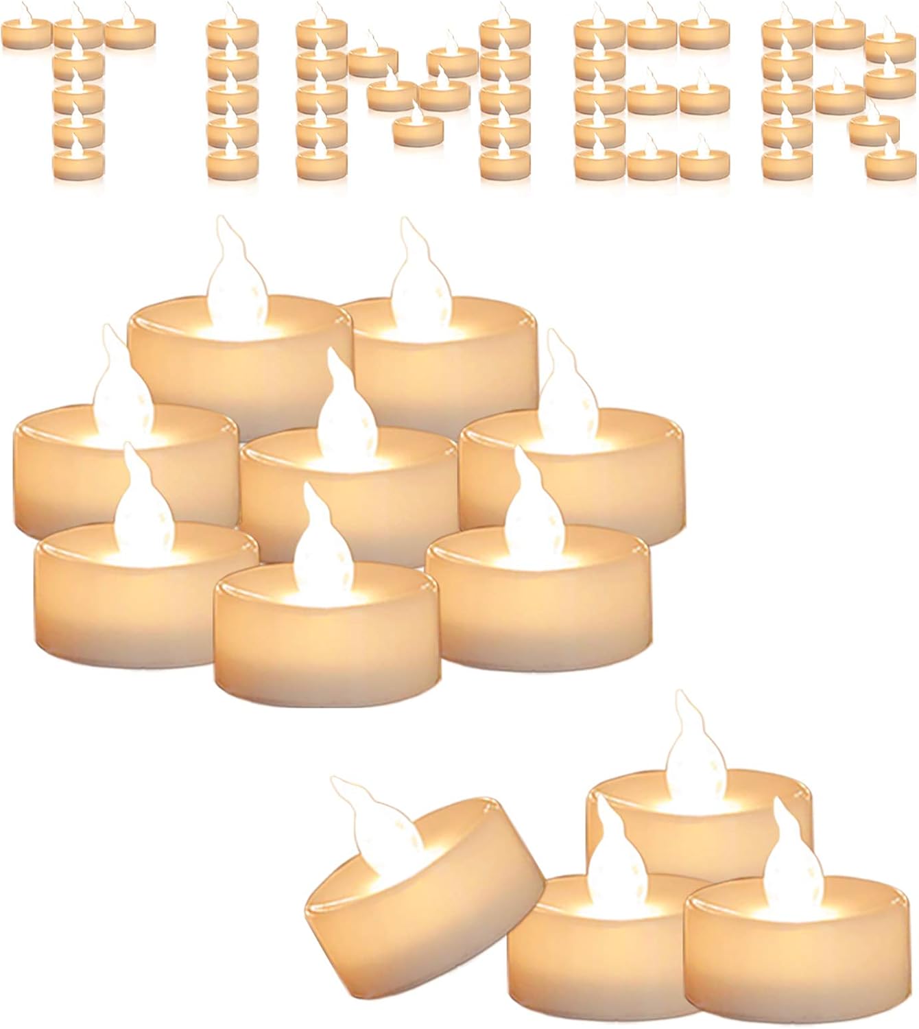 Amazon.com: Cozeyat 12pcs Led Tea Lights with Timer Function(6Hrs On ...