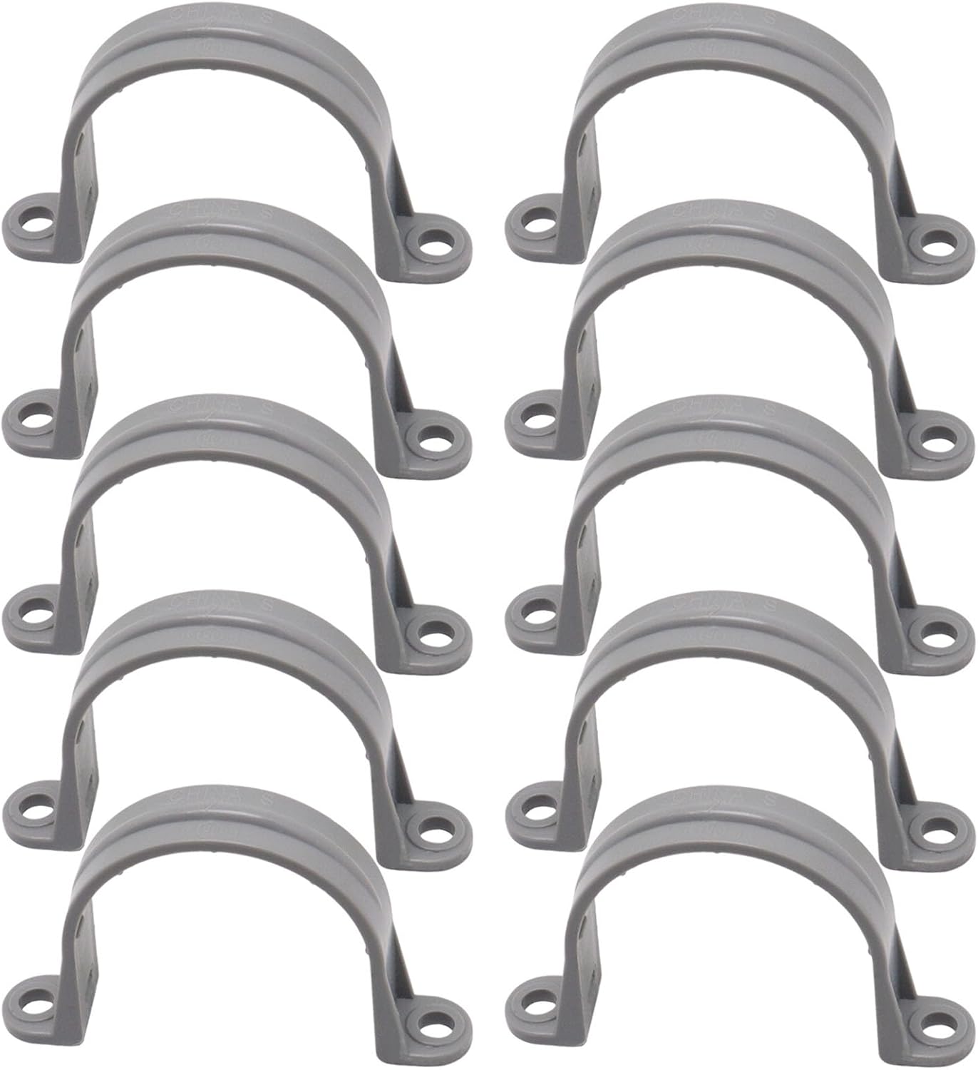 BENLIUDH 2 Inch PVC Pipe Strap, 2-Holes Conduit Pipe Clamps Plastic ...