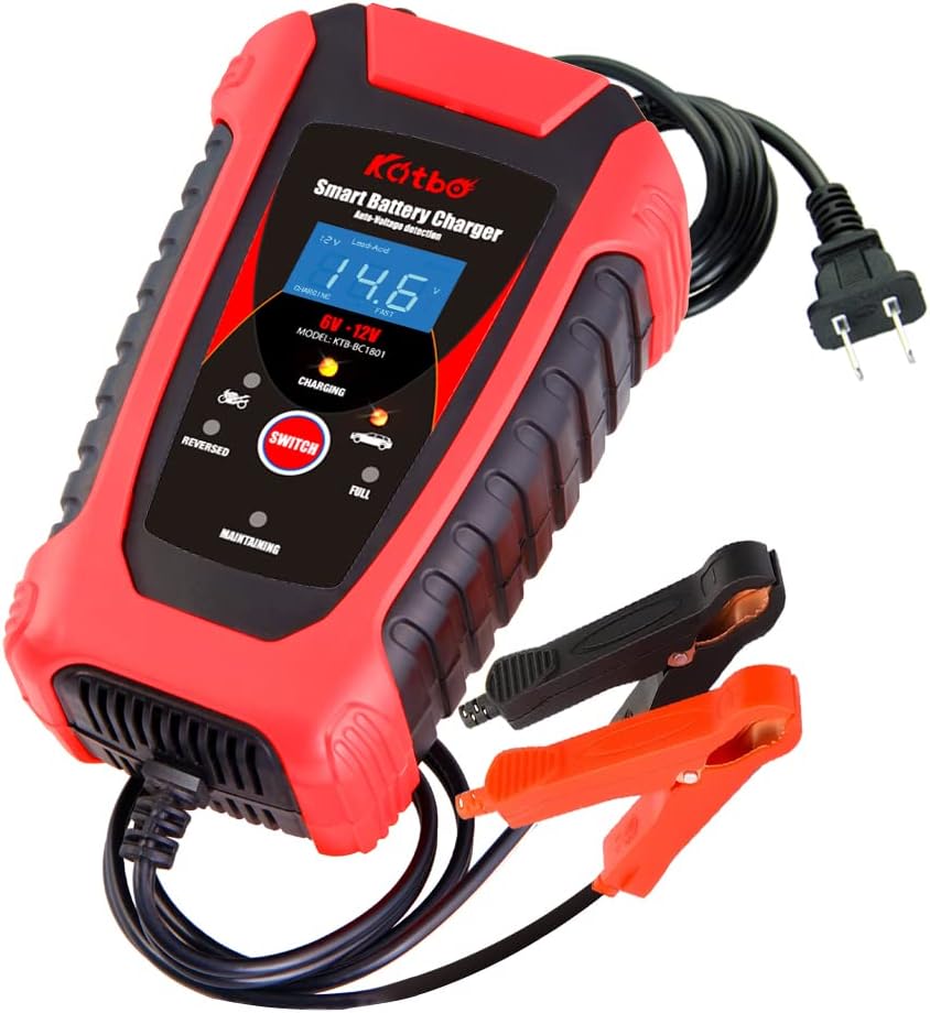 Amazon.com: KATBO 6 Amp Battery Charger 6V 12V Lead Acid Battery Float ...