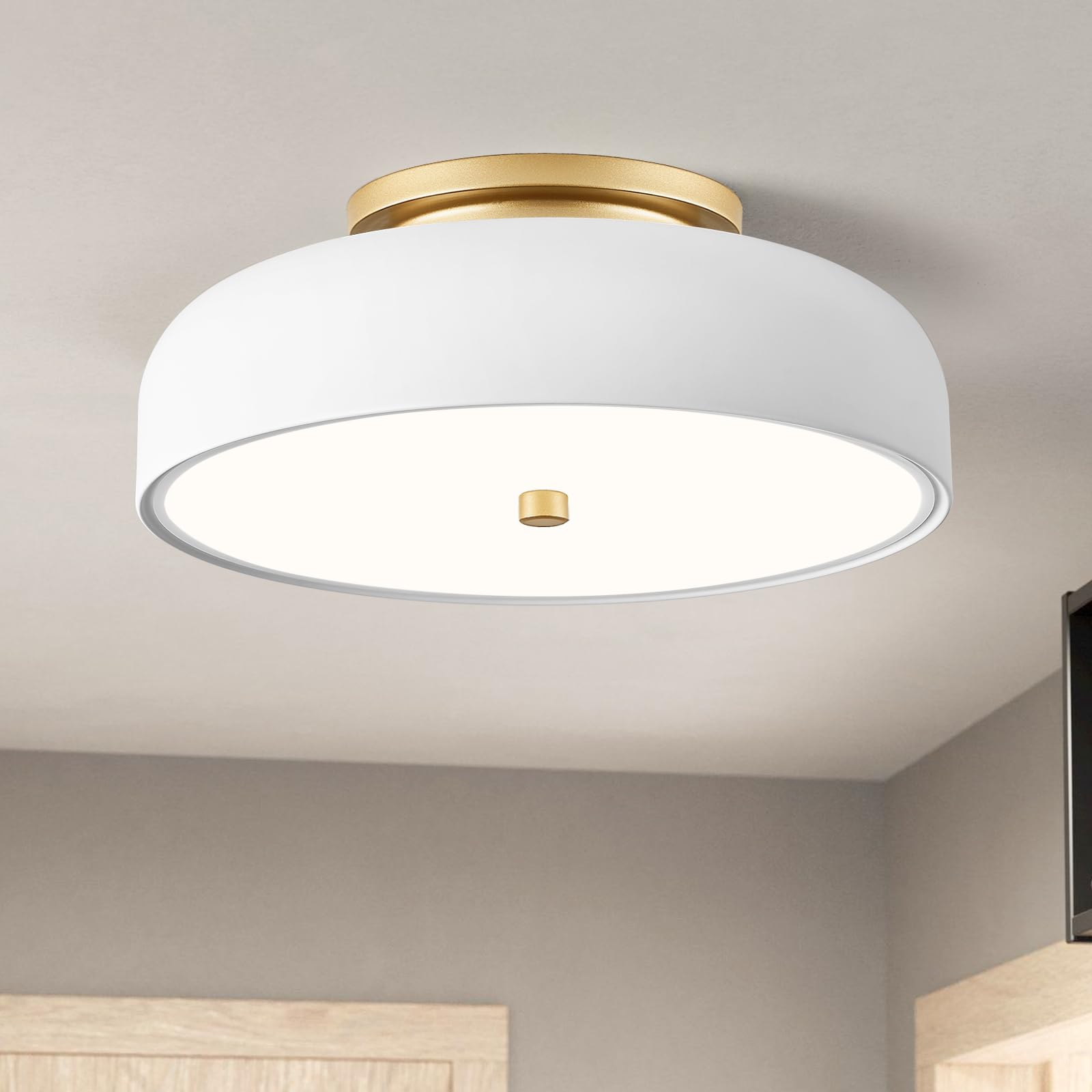 ONESMING Dimmable LED Ceiling Light Fixture, 2700K-6000K 5CCT Modern ...