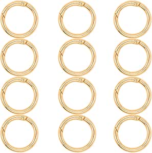 Amazon.com: Metal Spring O Rings Round Carabiner Keyring, Snap Clip ...