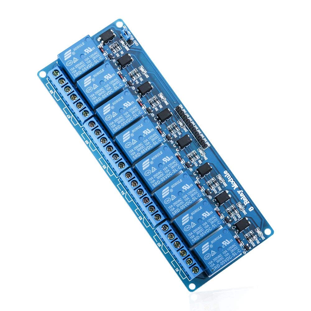 ELEGOO 8 Channel DC 5V Relay Module with Optocoupler for Arduino UNO R3 ...
