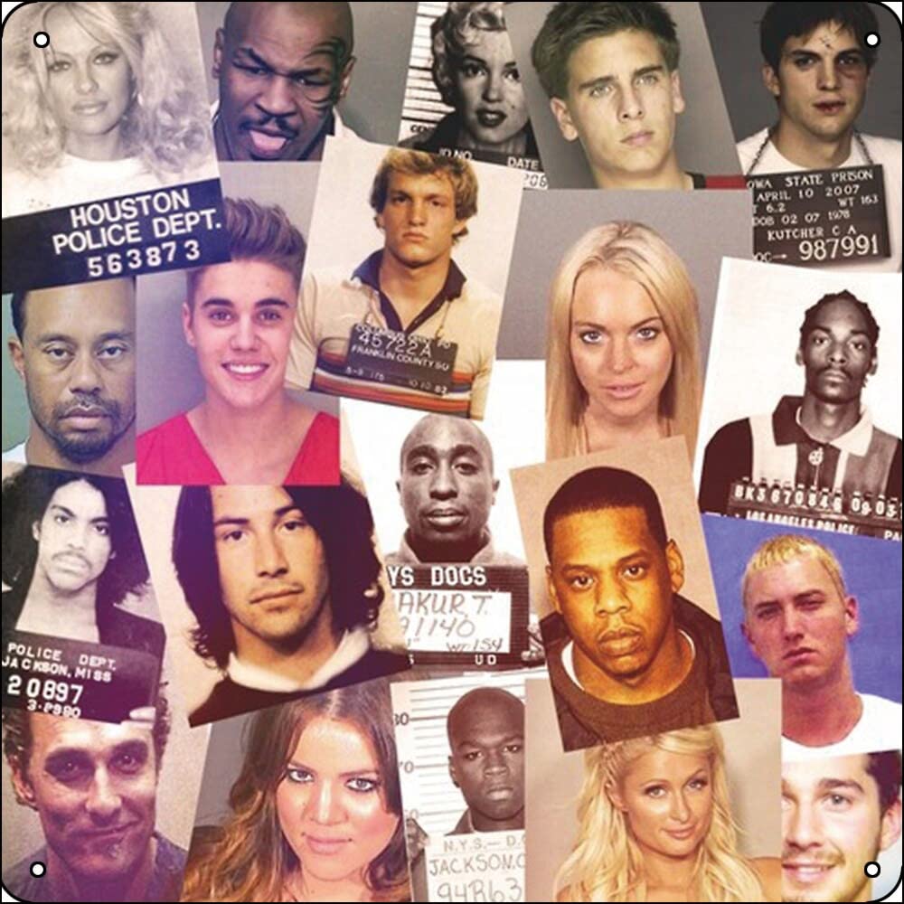 Amazon.com : Jitipozy Celebrity Mugshot Collage Poster Metal Sign 12 x ...