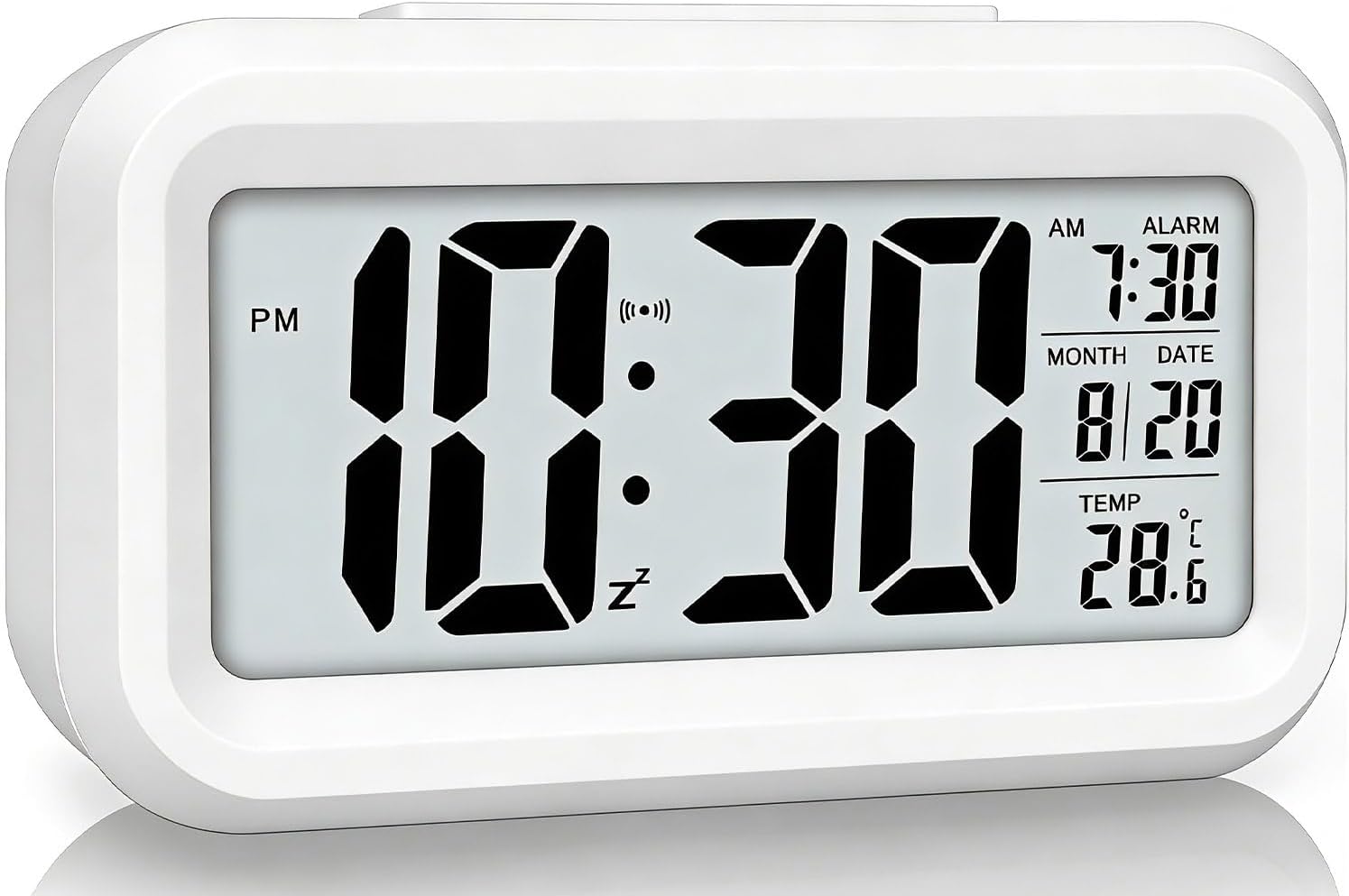 Amazon.com: Lesipee Digital Alarm Clock for Bedroom, Desk Clock Battery ...