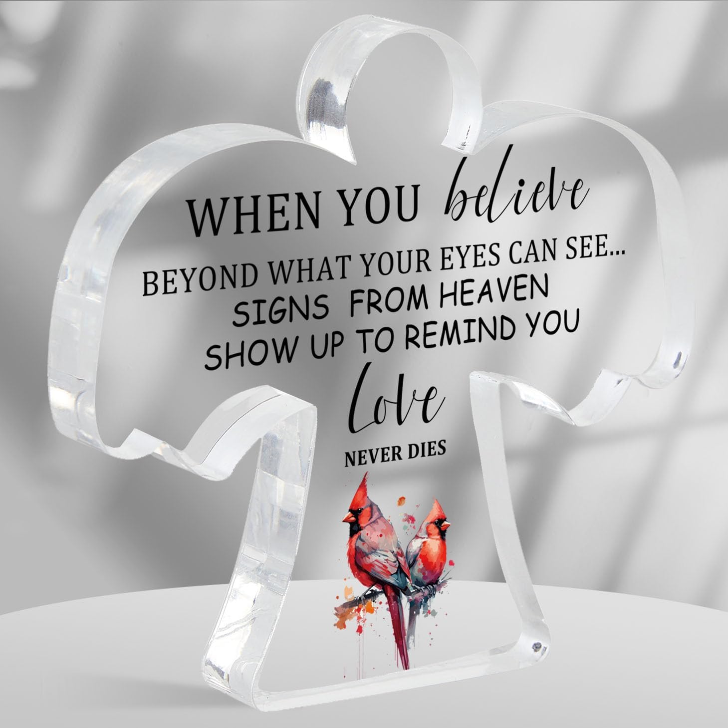 Amazon.com: Memorial Cardinals Gift, Angel Acrylic Cardinal Sympathy ...