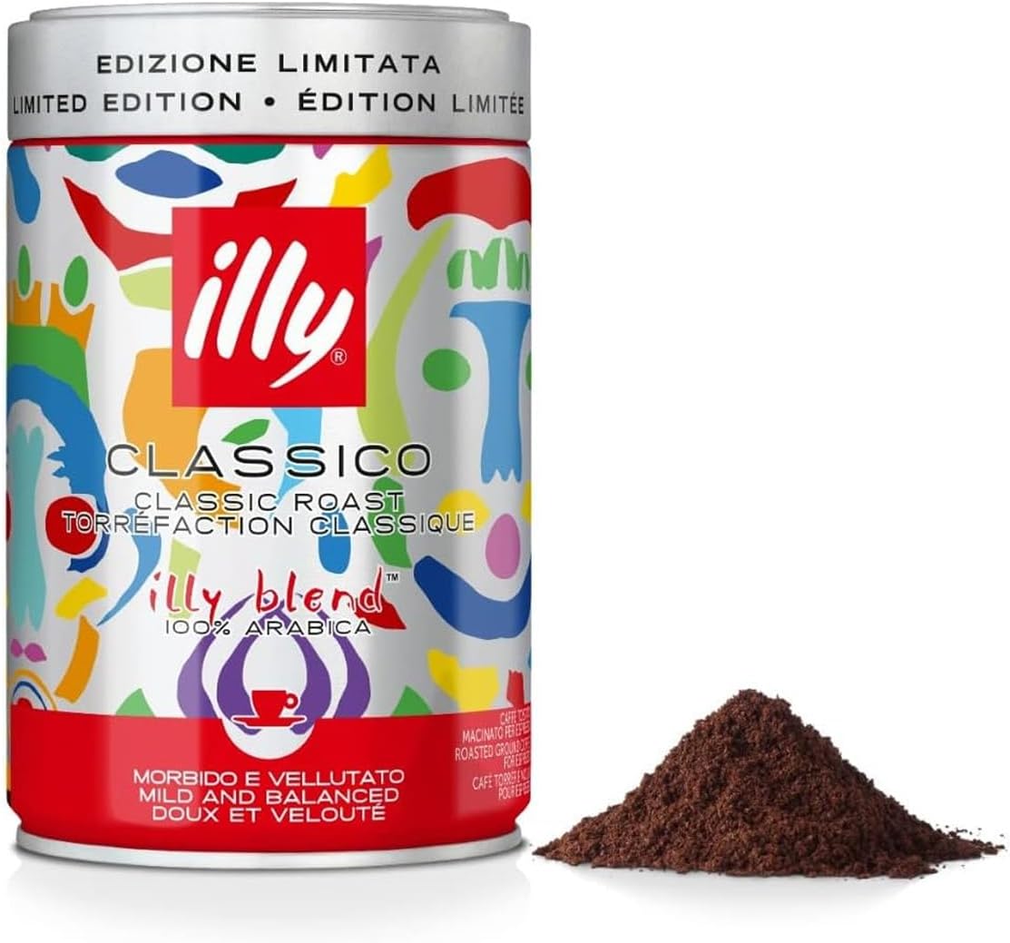 illy Caffè macinato per espresso Tostato CLASSICO, Pascale Marthine Tayou, 12 Barattoli da 250 ...