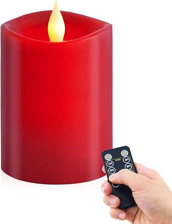 Amazon.com: milysoek 3x4 Flickering Flameless Candles,Real Wax Pillar ...