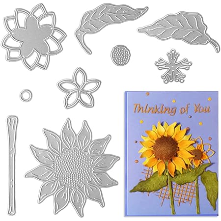 Amazon.com : Metal A Sunflower Cutting Dies+A Stereoscopic 3D Flower ...