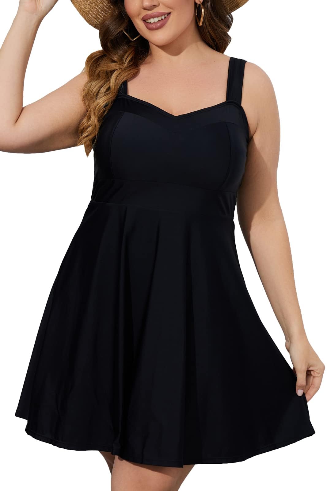 Smismivo Plus Size Swimsuit for Women Tummy Control One Piece Bathing ...