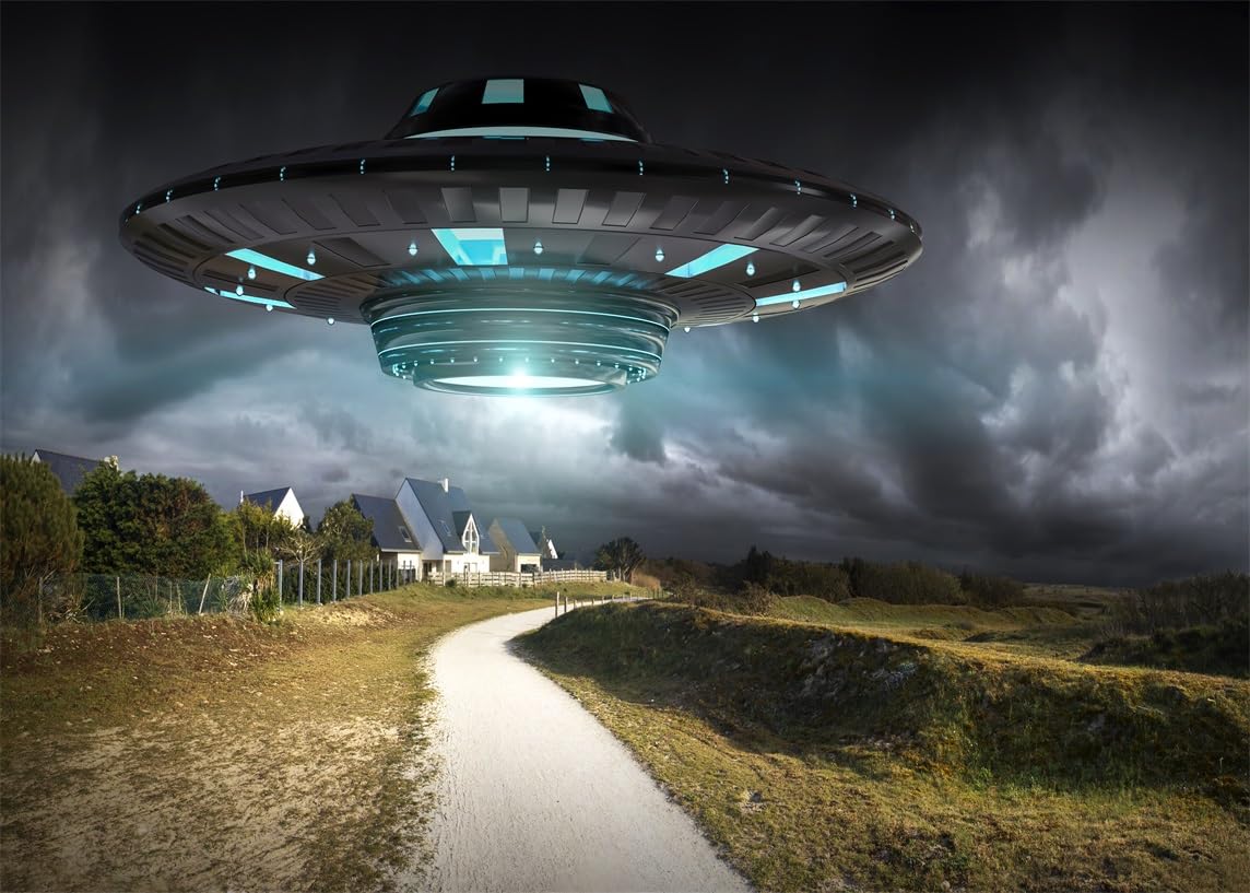Amazon.com : BELECO 9x6ft Fabric UFO Invasion on Planet Earth Backdrop ...