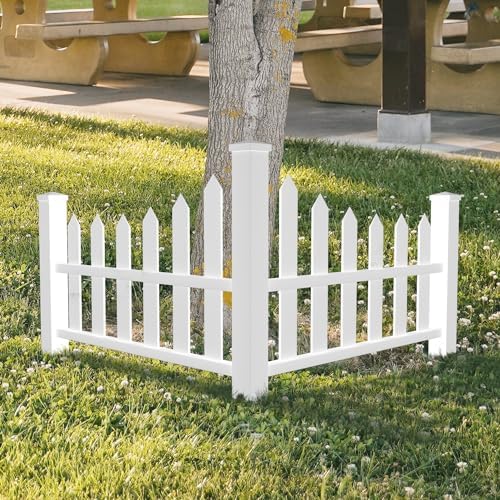 Amazon.com : Goleray Vinyl Corner Fence 1Pack Picket Fence Panels White ...