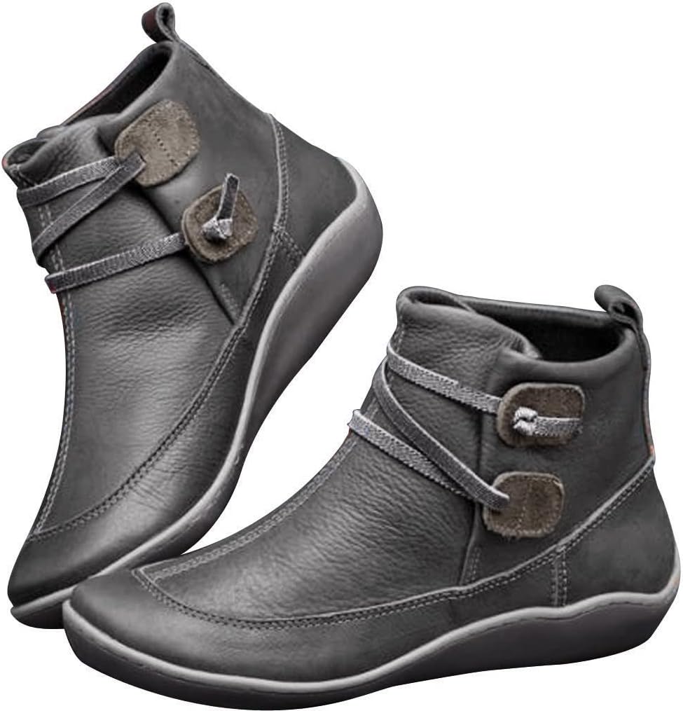 TUQIDEWU Boots for Women, Wide Calf Boots Women Round Toe Ankle Boots Waterproof Short Boots ...