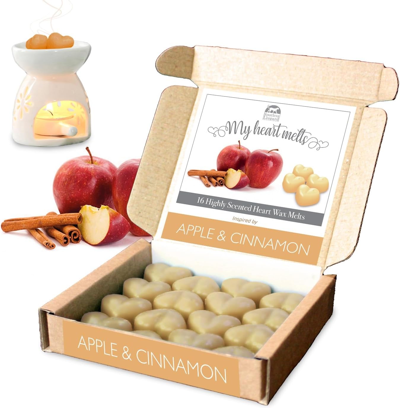 Amazon.com: Apple Cinnamon Wax Melt s- 16 x 5g Cinnamon and Apple ...