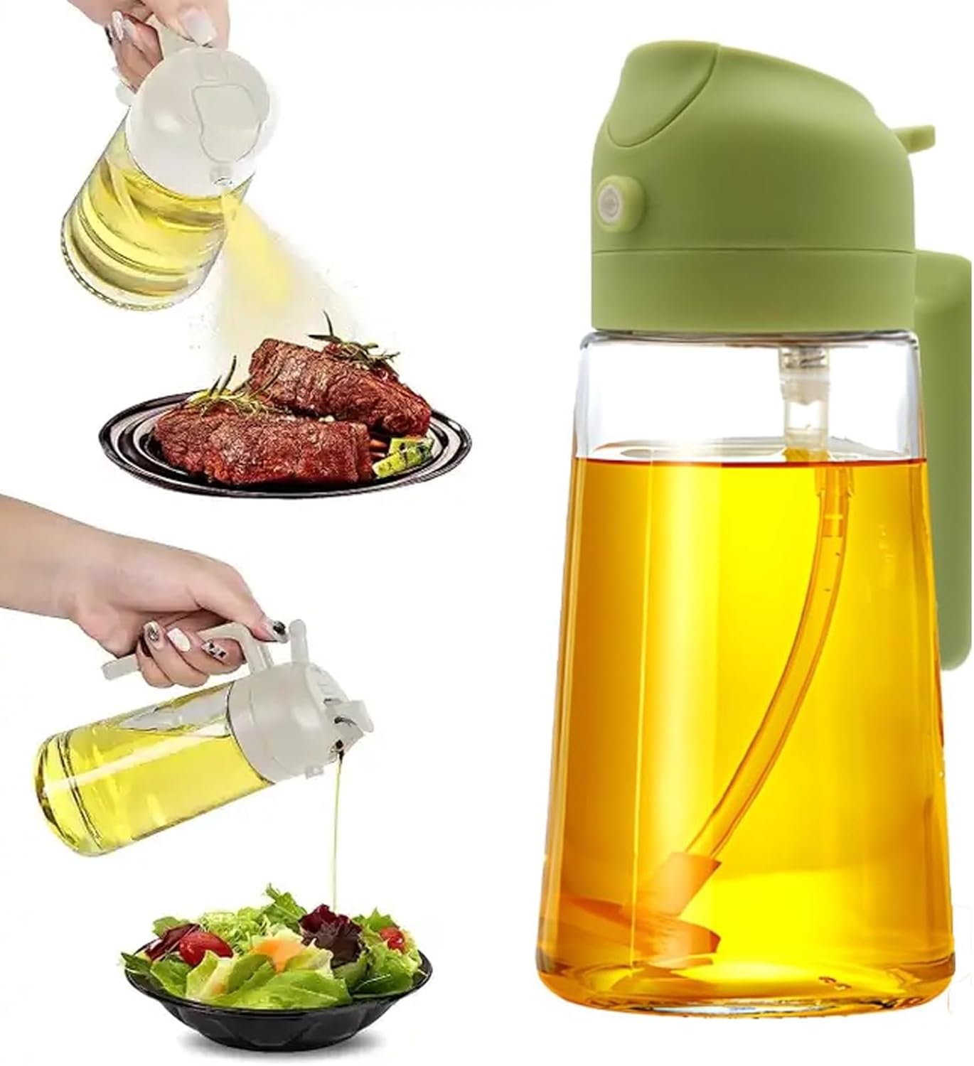 Amazon.com: jiaohaowei 2-in-1 Glass Oil Sprayer and Dispenser,Oil ...