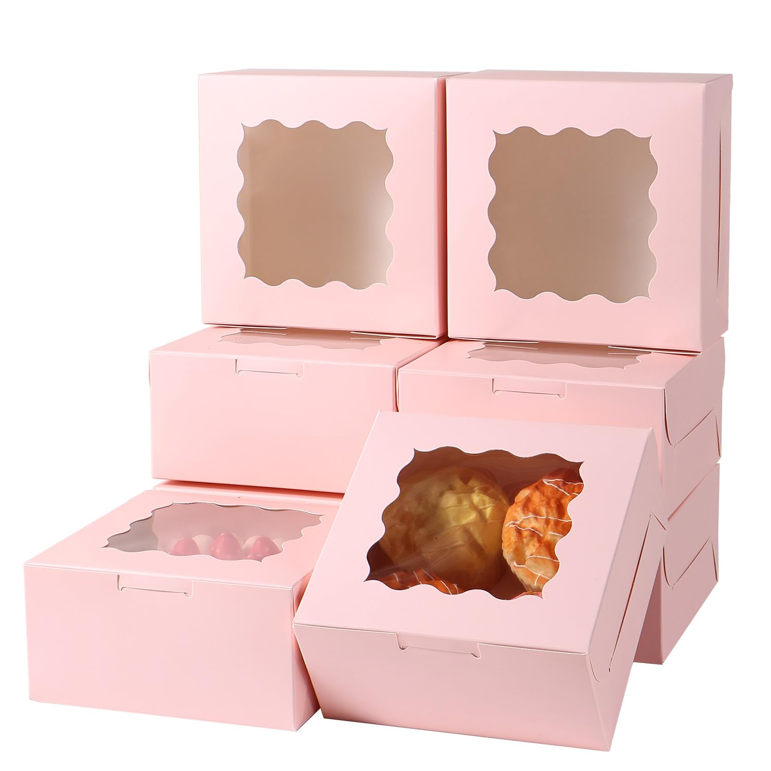Amazon.com: PFAMKEER 36 pcs 6x6x3 Inches Small Cake Box with Window ...