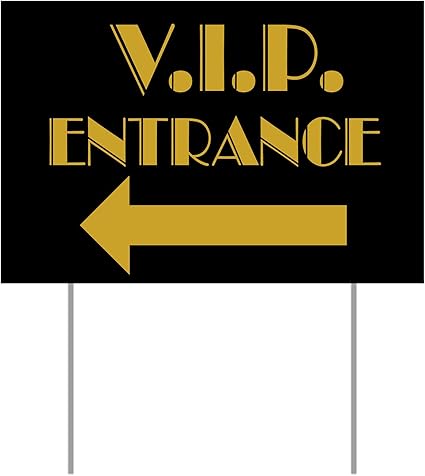 Amazon.com: VIP Entrance Yard Sign Party Accessory (1 count) : Home ...