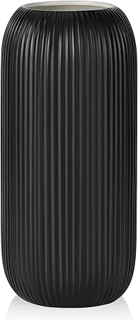 Amazon.com: Ceramic Vase for Flowers – Modern Small Ribbed Textured ...