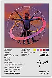 Amazon.com: BIBIQ Gunna Poster Wunna Album Cover Posters for Bedroom ...