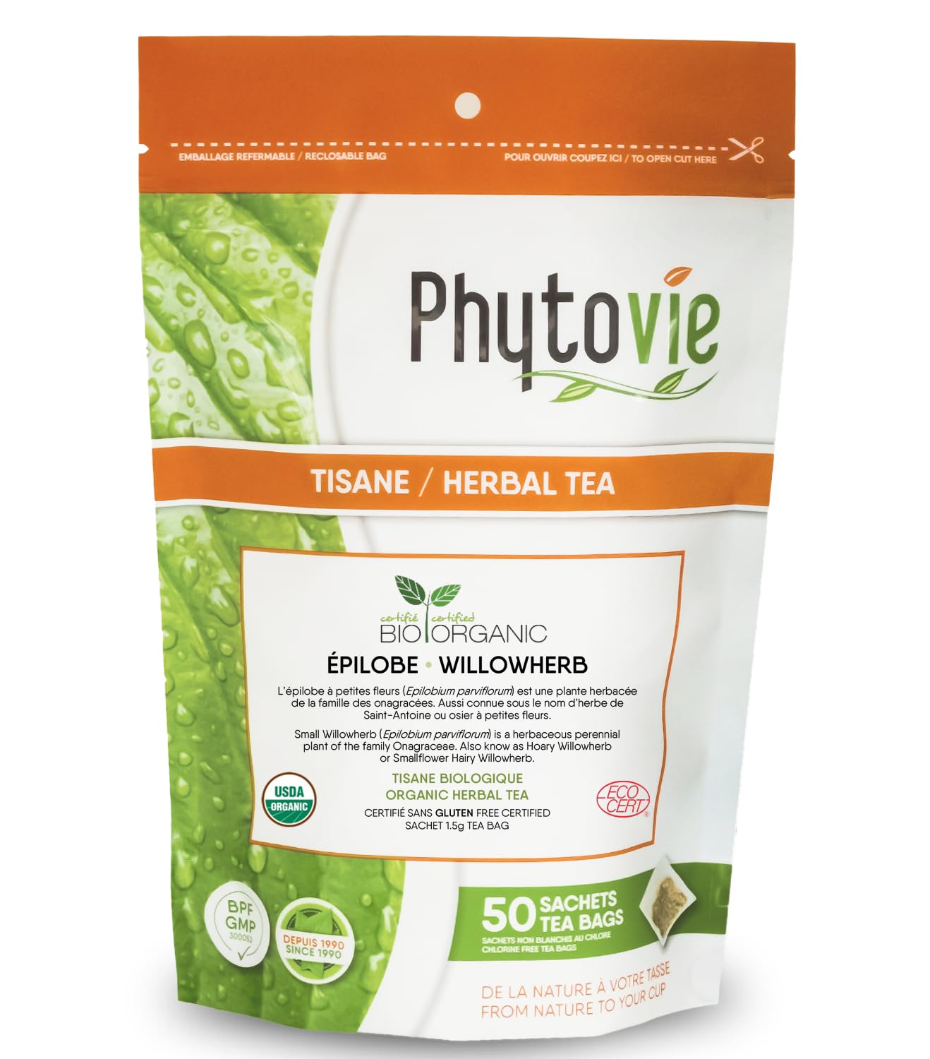 SMALL WILLOW HERB ORGANIC Tea Bags by Phytovie - 50 Count | Premium ...