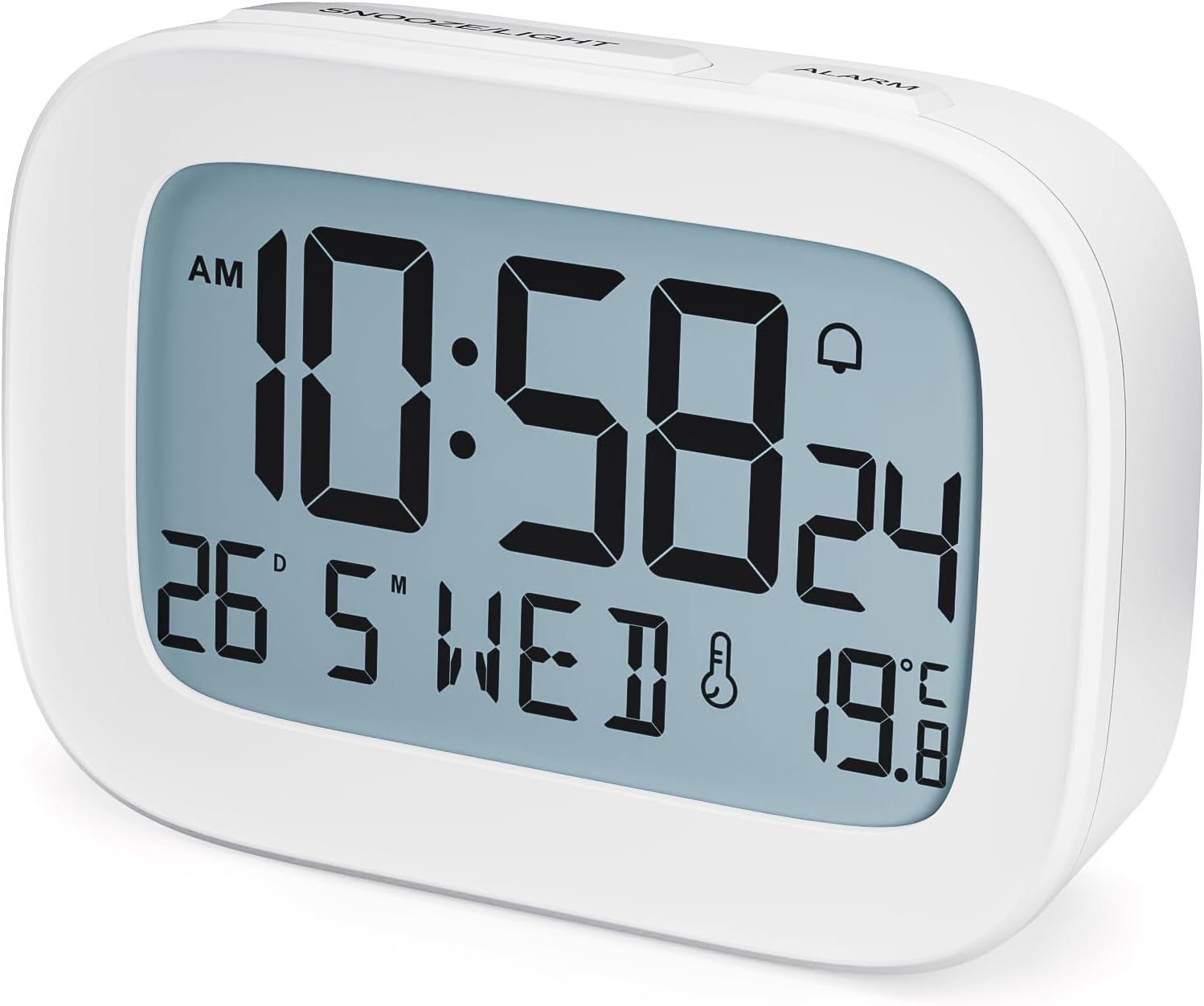 HOMVILLA Alarm Clock, Battery Alarm Clocks Bedside, Digital Clock with ...