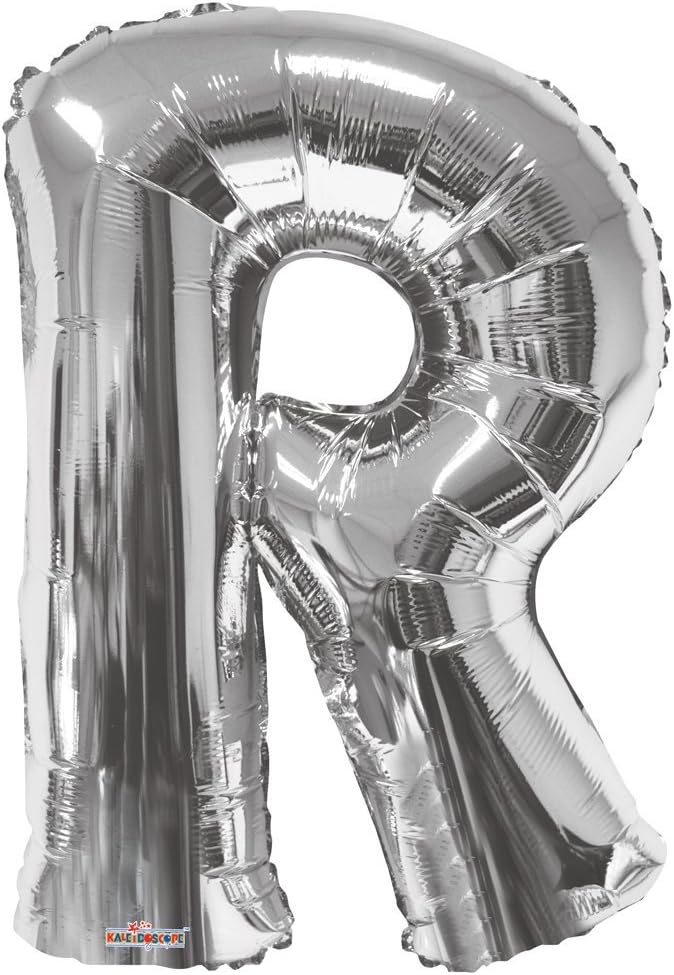 Kaleidoscope Jumbo Letra R de lámina Mylar Globo, Color Plateado, 34 ...