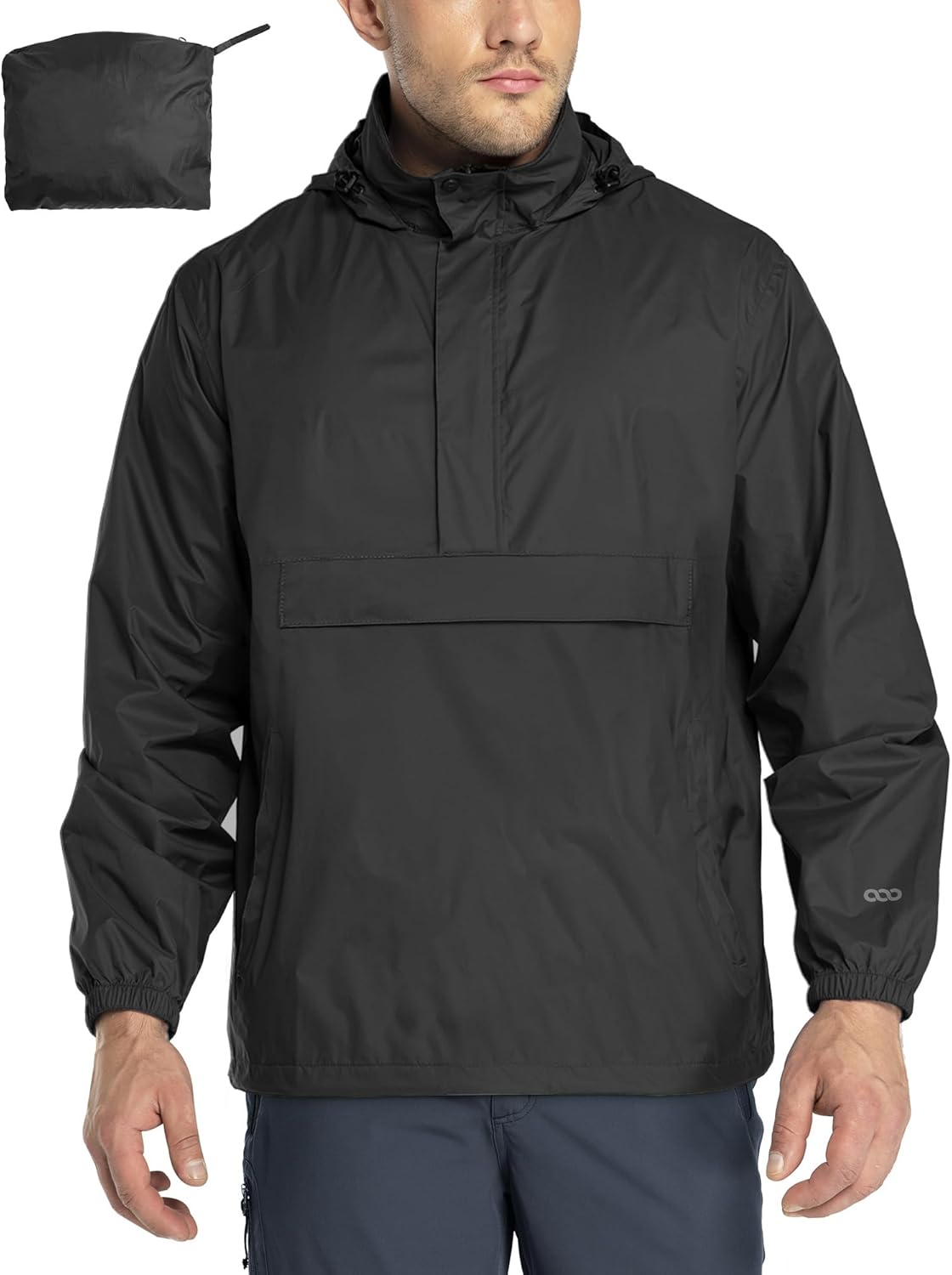 33,000ft Men's Pullover Rain Jacket Waterproof with Hood Lightweight ...